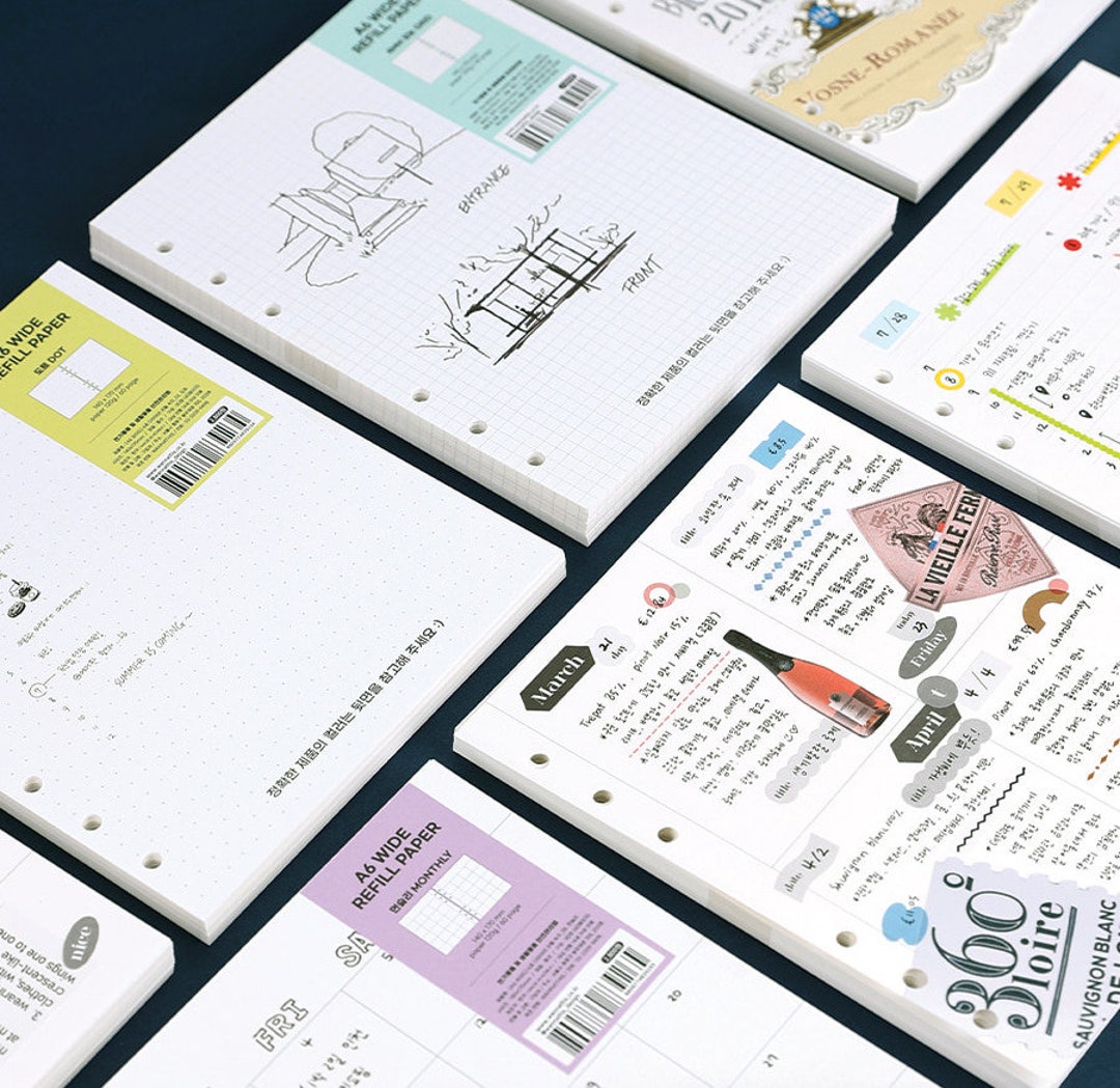 A6 Wide Planner Refill / A6 Wide 6 Ring Inserts / Weekly - Etsy
