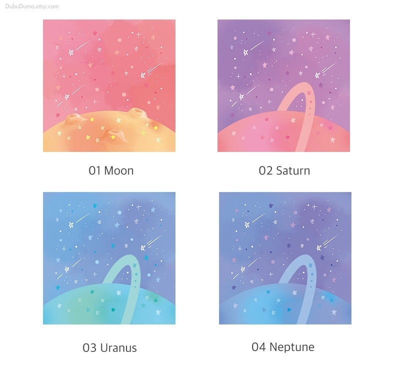 PLANET Notepads / Colorful Universe Notepad / Writing Paper | Etsy