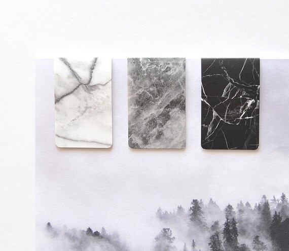 3 Marble Magnetic Bookmarks / Planner Bookmark / Bullet | Etsy