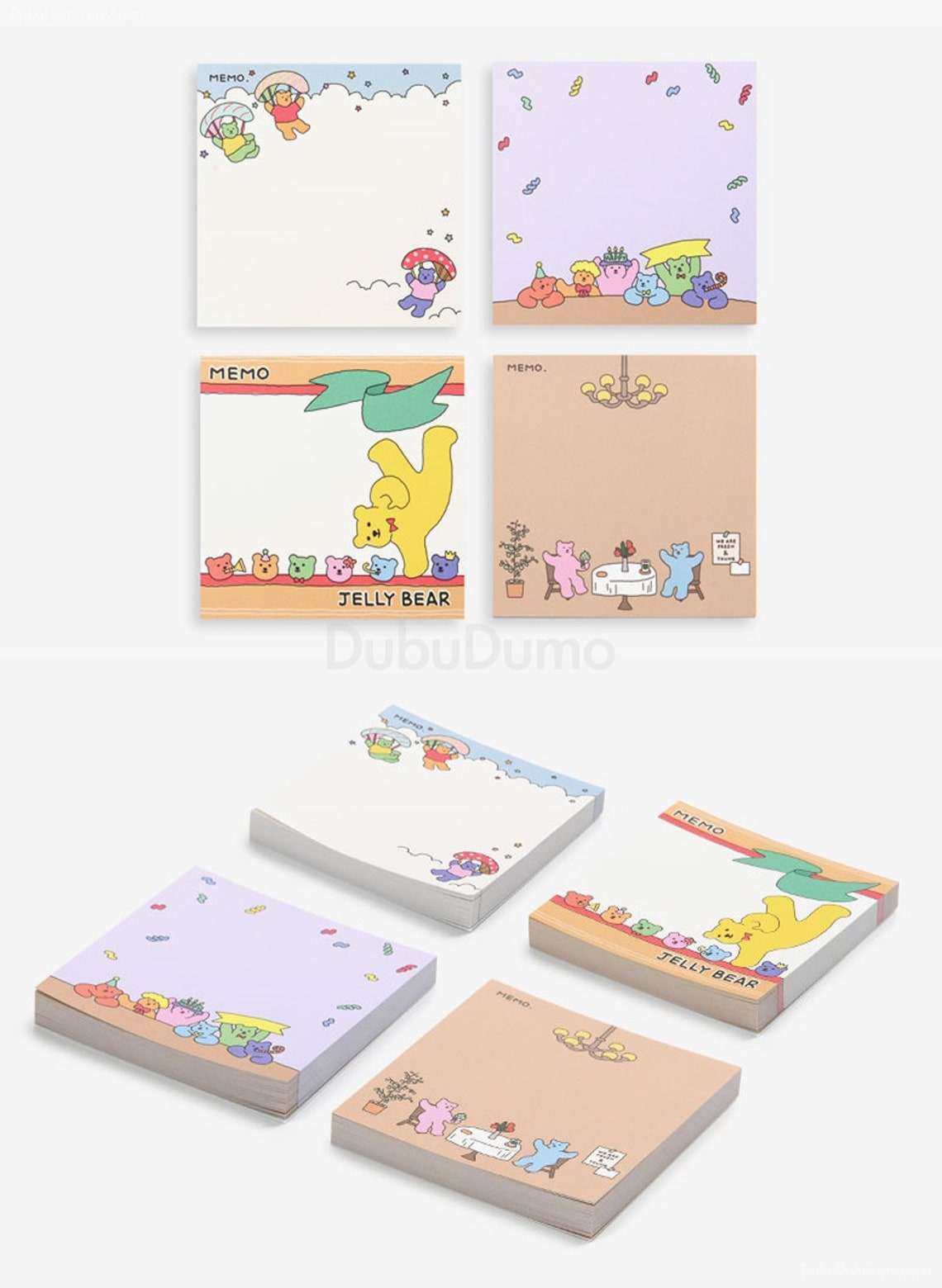Jelly Bear Notepads 4types / Memo Pad / Colorful Notepad / | Etsy