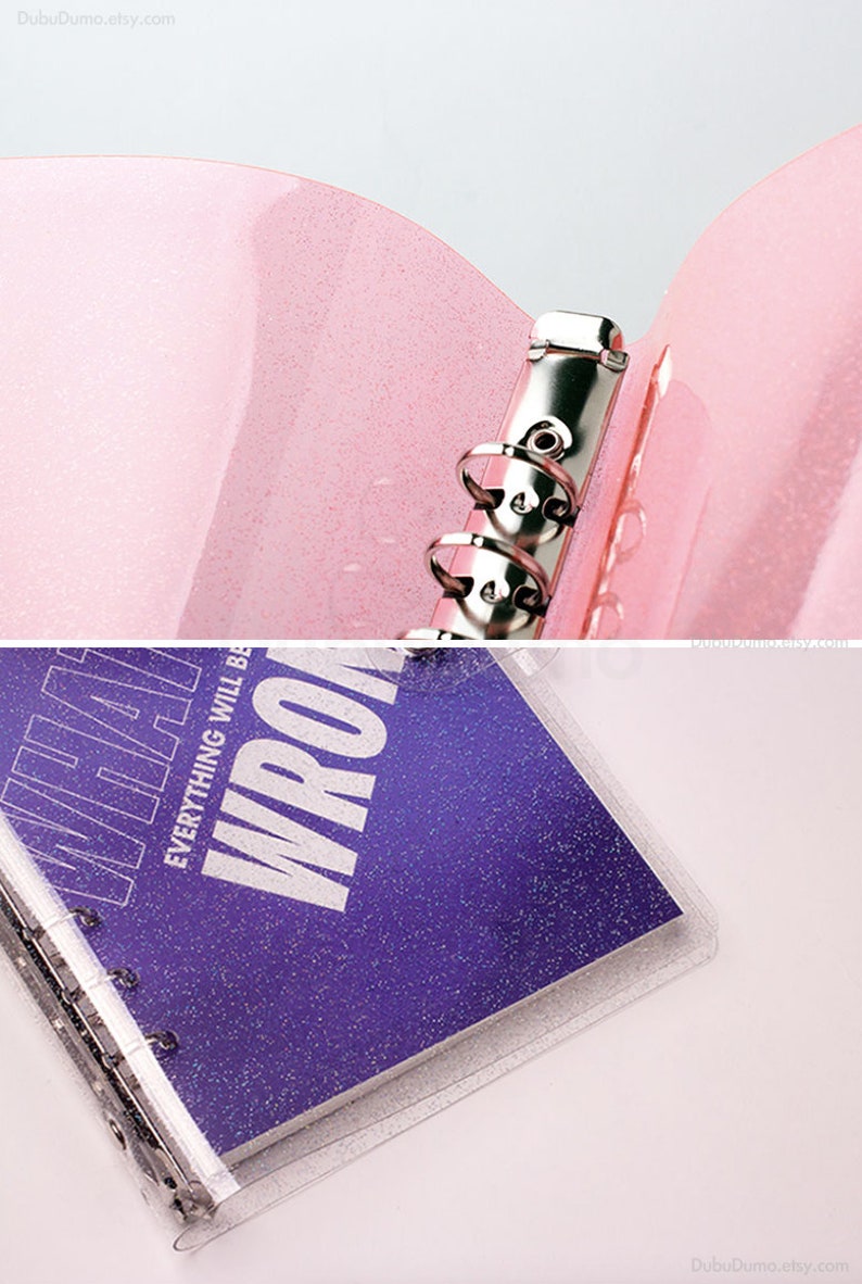A5 Glitter Binder 2colors / Rose Gold 6 Ring Binder / Pink | Etsy