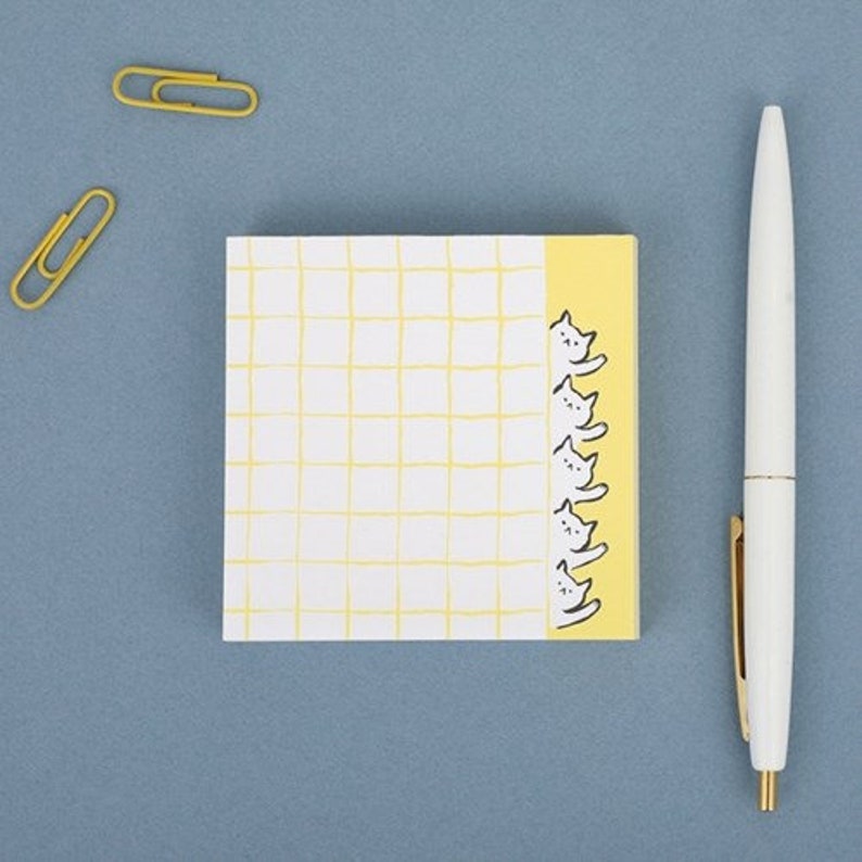 CAT Notepads / Kitty Notepad / Yellow Memo Pad / Scrapbooking | Etsy