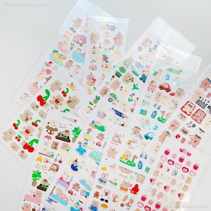 BEAR Deco Stickers Pack_10sheets / Removable Stickers / Diary Deco ...