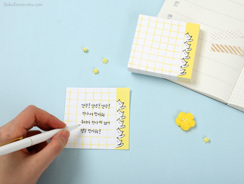 CAT Notepads / Kitty Notepad / Yellow Memo Pad / Scrapbooking - Etsy