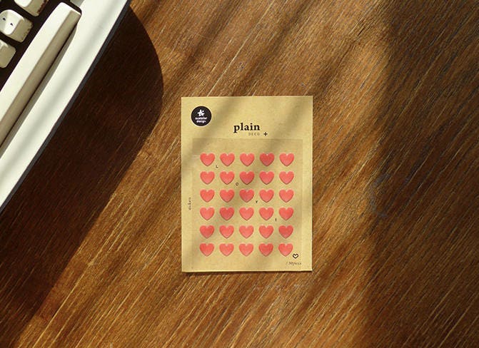 Planner Stickers Pink Heart / Epoxy Sticker / Stationery / | Etsy