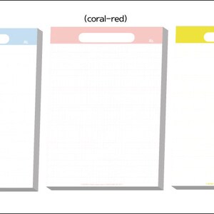 B5 Grid Notepads aqua Coral-red Lime / Simple Notepad / - Etsy
