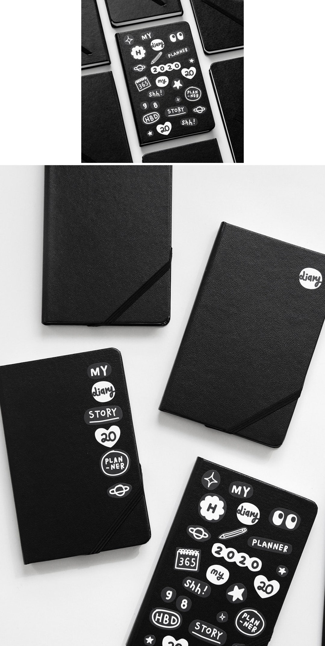 Black Weekly Planner / Undated Planner / Monthly Planner / Weekly Diary ...