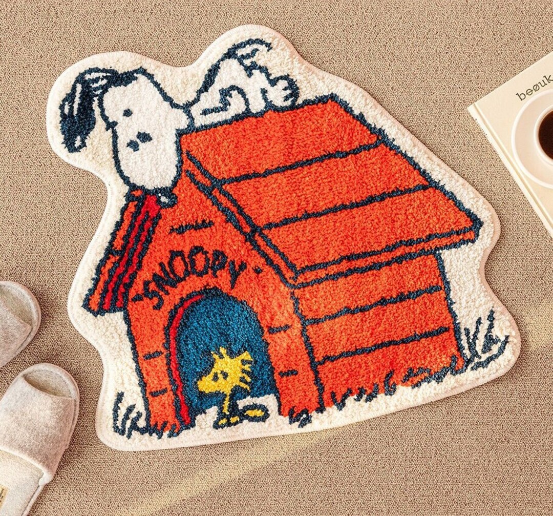 Snoopy House Rug / Peanuts / Bath Rug / Door Mat / Mini Rug / Small Rug ...