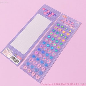 HEART Alphabet Aurora Sticker / Hologram Planner Stickers ...