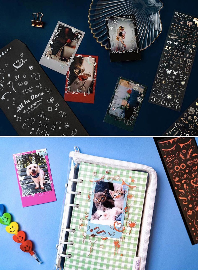 LINE Sticker Pack all in Deco 6sheets / Journal Stickers / | Etsy