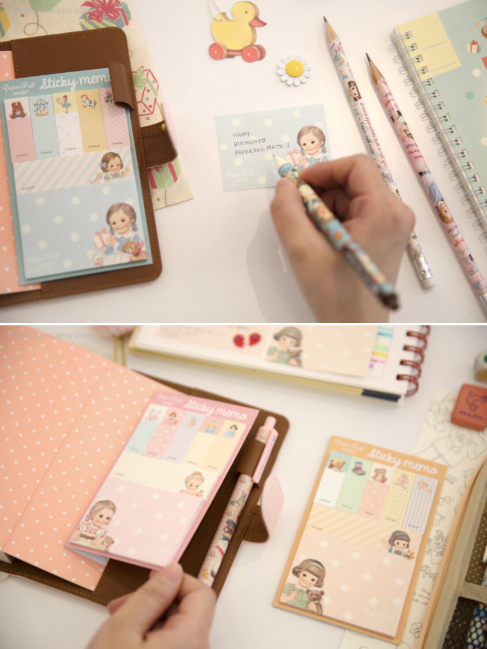 Paper Doll Mate Sticky Notes / Colorful Notepad / Memo Pad / - Etsy