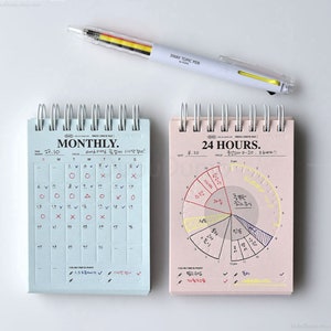 A7 Monthly & 24hours Time Table Notebook / Lined Journal - Etsy