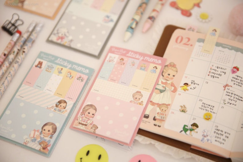 Paper Doll Mate Sticky Notes / Colorful Notepad / Memo Pad / - Etsy
