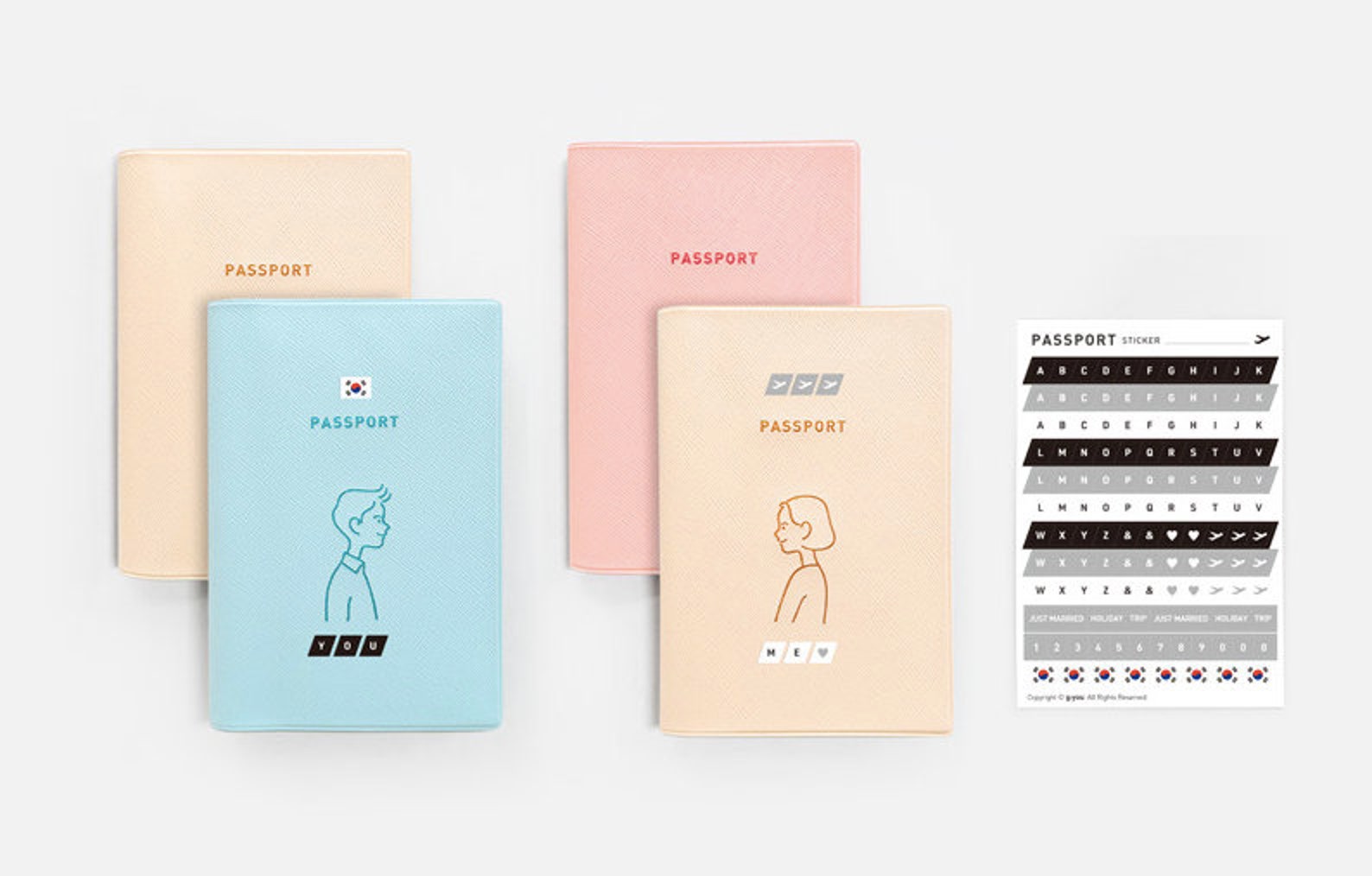 Couple Passport Covers 4types / Simple Couples Passport - Etsy