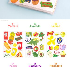 Fruits Deco Stickers 6types / Colorful Removable Stickers / - Etsy