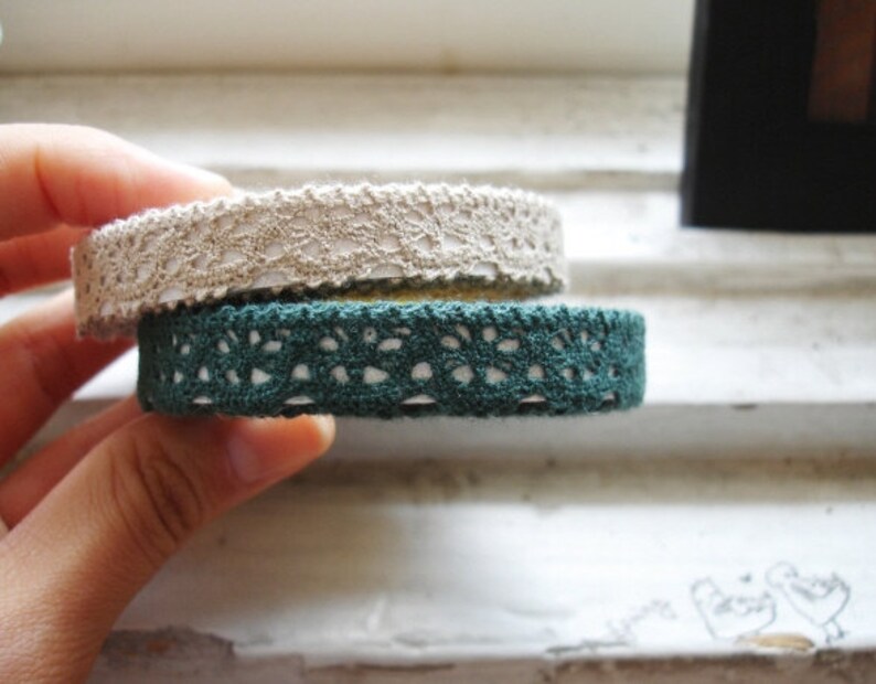 Cotton Lace Adhesive Tape Brown / Khaki / Black // 4 Types - Etsy