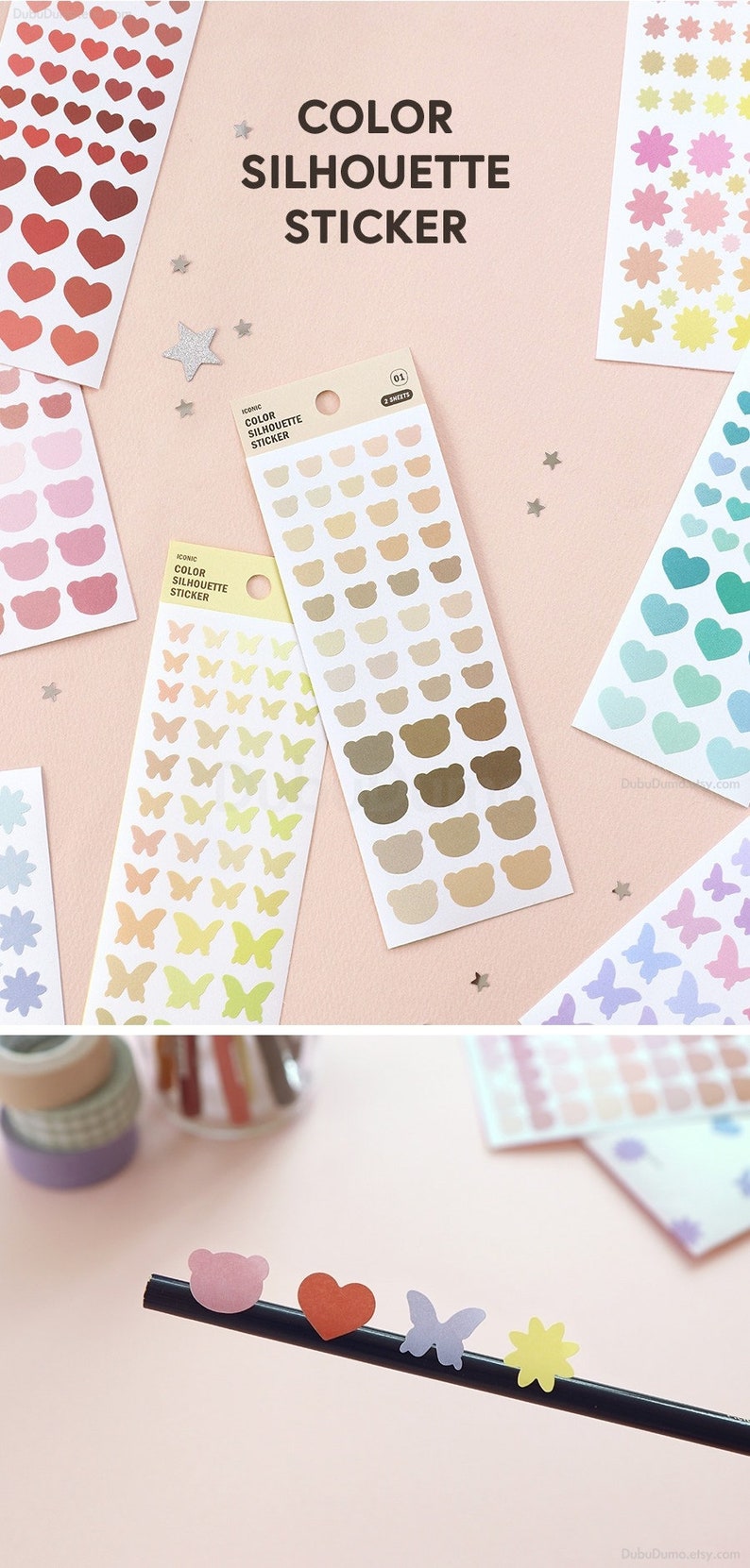 SILHOUETTE Sticker Pack / 8types / Planner Stickers / - Etsy