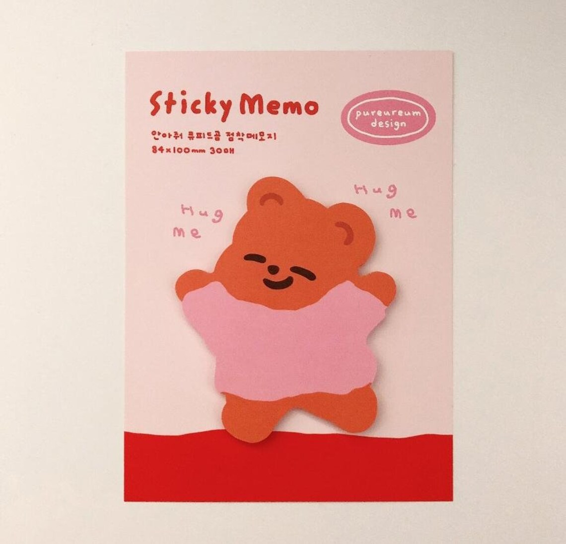 Hug Bear Sticky Notes PINK / Colorful Notepads / Memo Pad / - Etsy