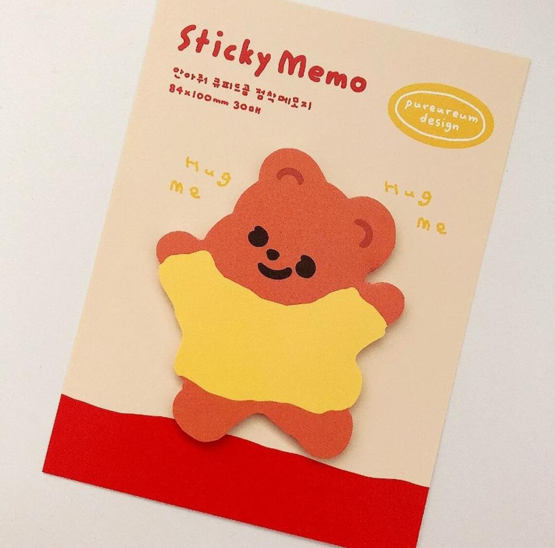 Hug Bear Sticky Notes PINK / Colorful Notepads / Memo Pad / - Etsy