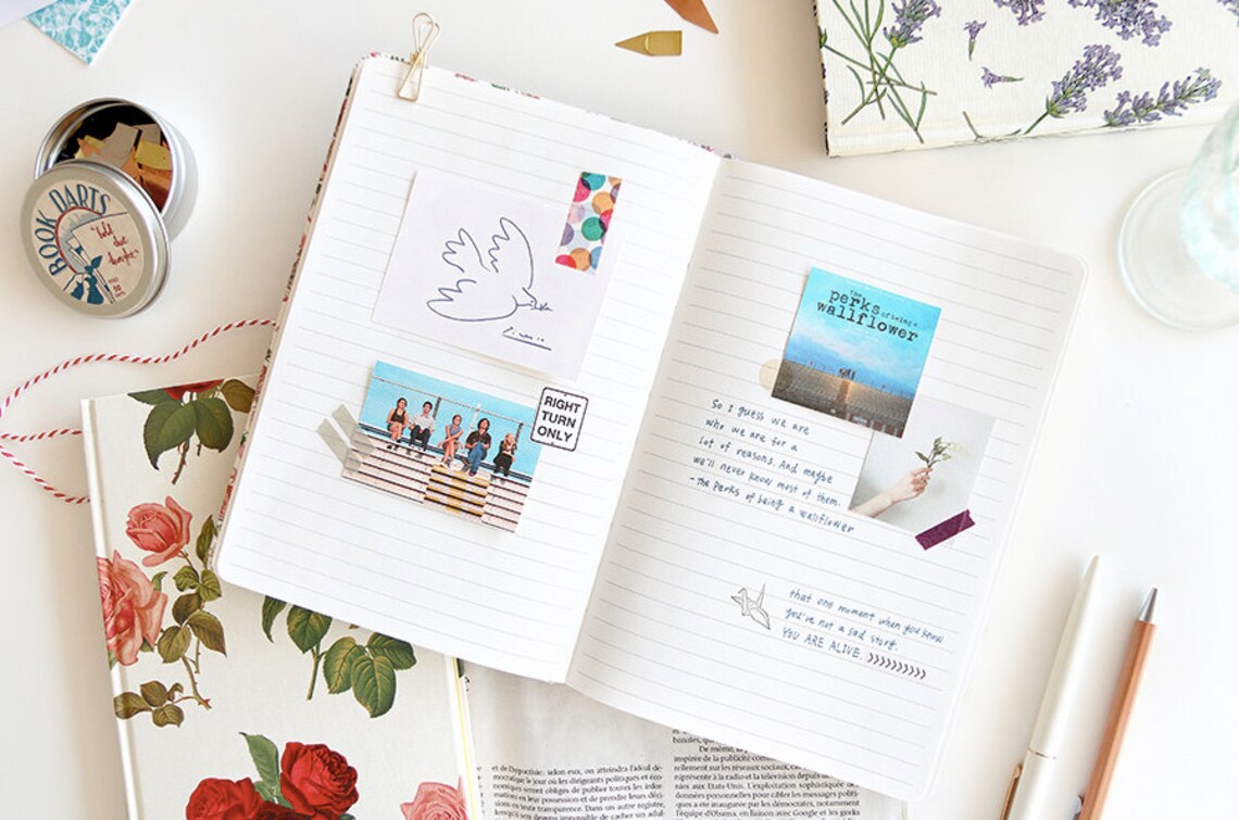 Hardcover Flower Lined Notebook / Flowery Notebook / Floral | Etsy