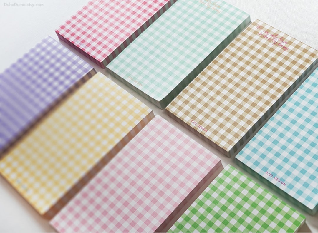 Check Memo Pad 8colors / Notepad / Writing Paper Memo Pad / - Etsy