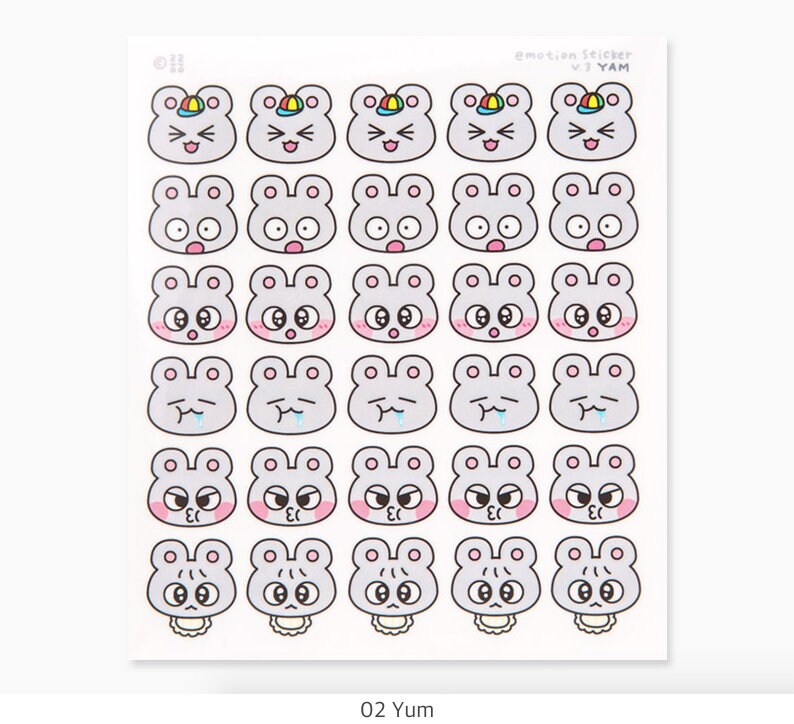 Planner Stickers animals Emotion / 8sheets / Uncut Stickers - Etsy