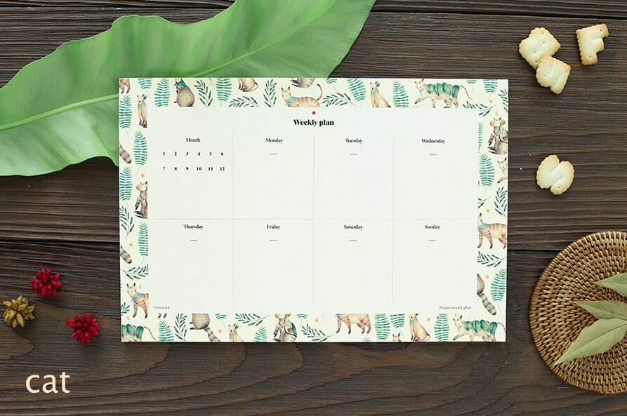 Weekly Notepad / Weekly Planner Memo pad / Diary / Journal / | Etsy