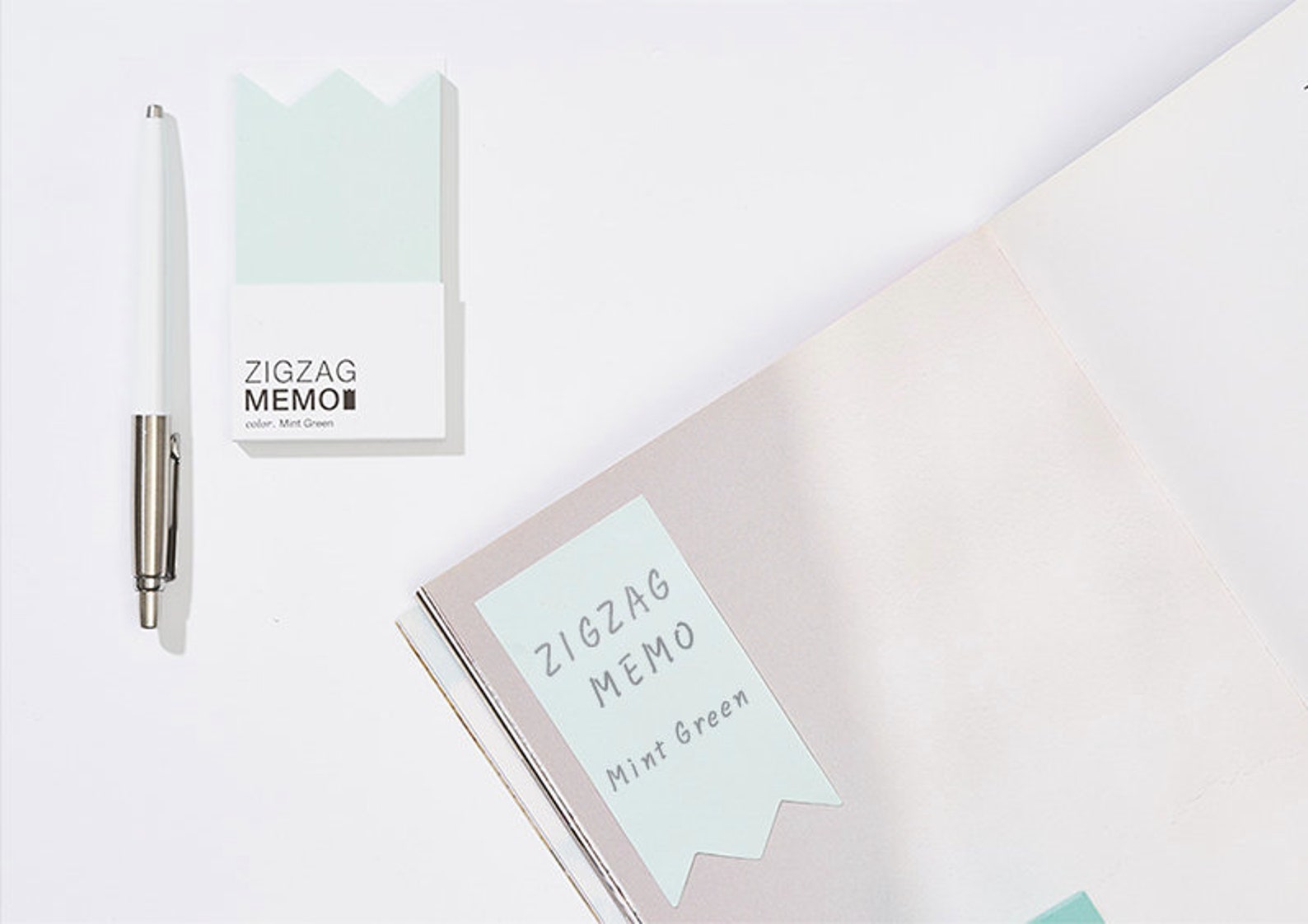 Zigzag Tag Sticky Note pink/mint / Notepads / Personalized - Etsy
