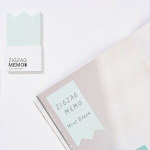 Zigzag Tag Sticky Note pink/mint / Notepads / Personalized Notepad ...