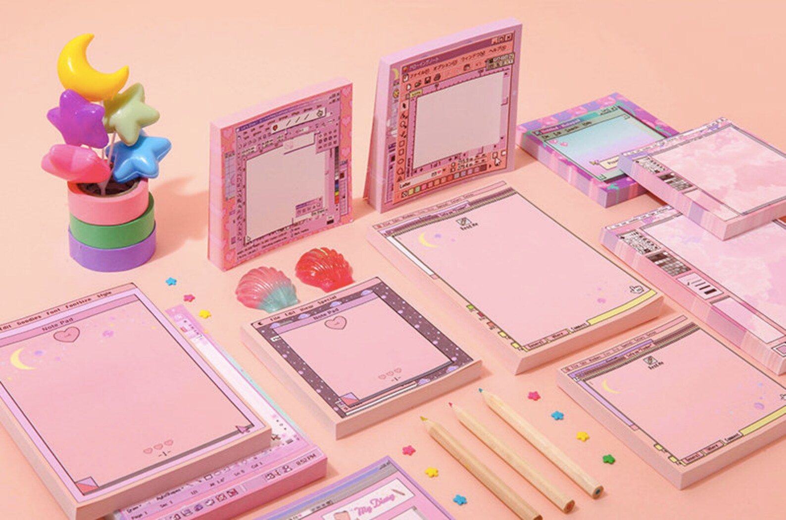 Pink Heart Notepad L / Pink Notepads / Memo Pad / Stationery | Etsy