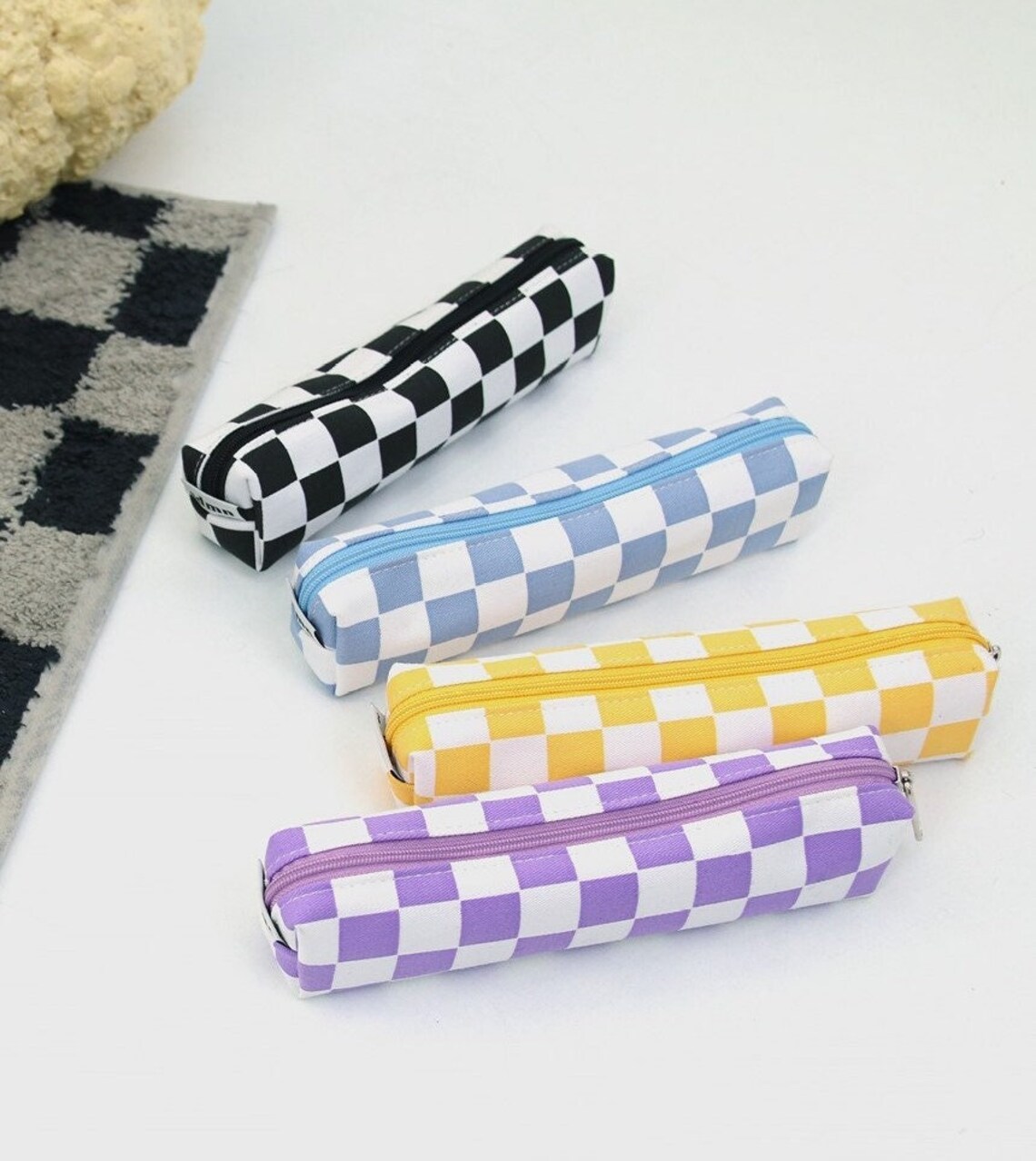 Checkerboard Pencil Case 4colors / Pen Case / Pencil Pouch / - Etsy