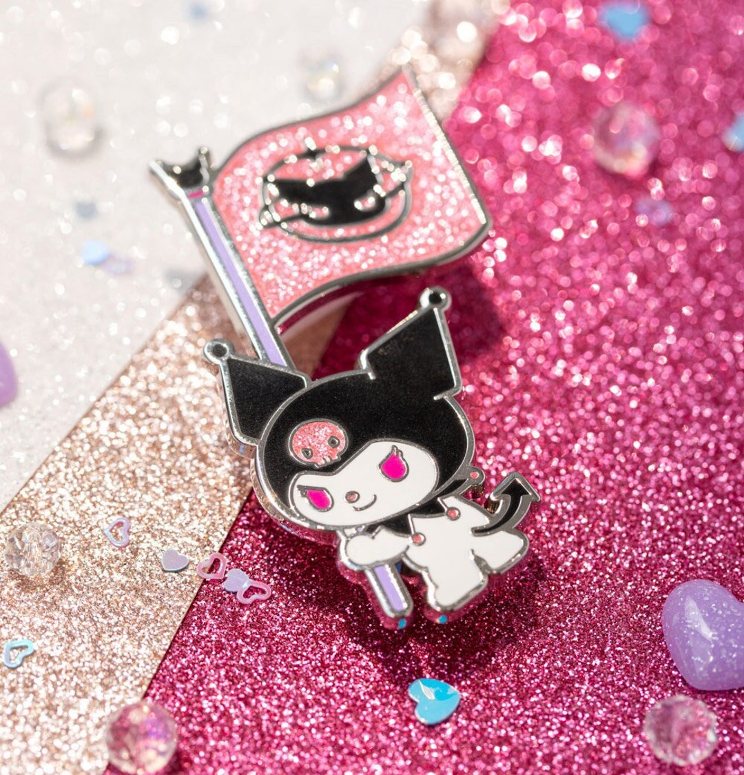 KUROMI Chain Pin Badge 8types / Pin Badge / Collectable Badge / Diary Charms / Planner ...