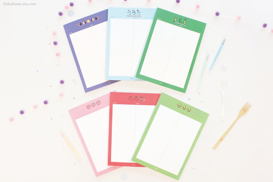 B5 Grid Notepads 6types / Simple Notepad / Big Memo Pad / | Etsy