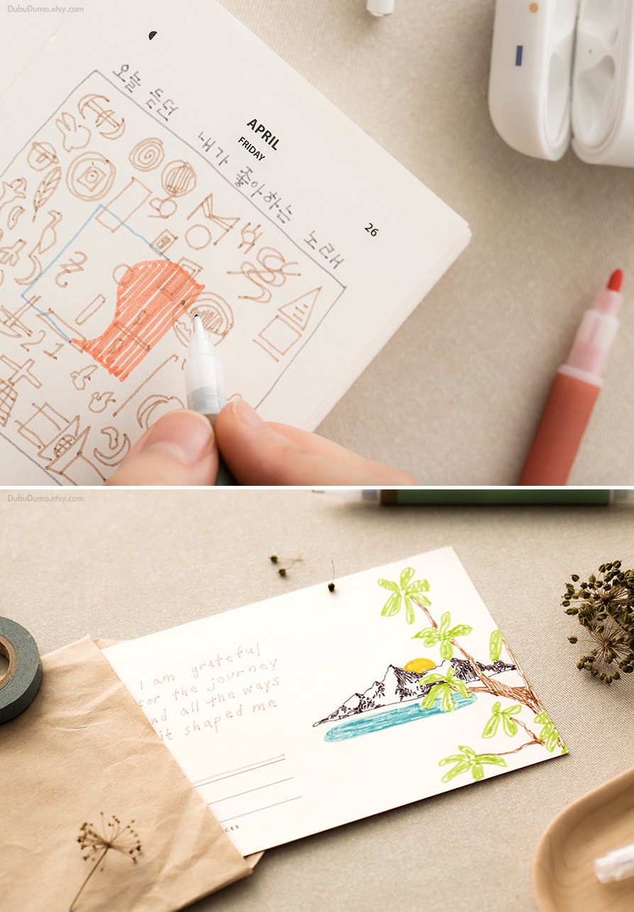 5PCS Twin Deco Pens Set Ver.2 Vintage 10colors / highlighter | Etsy