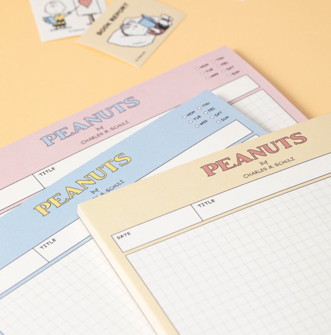 Peanuts B5 Grid Notepads / Simple Notepad / Big Memo Pad / - Etsy
