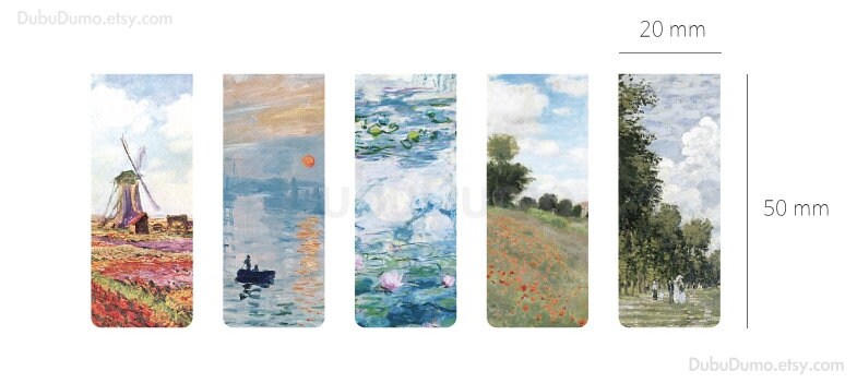 5 Claude Monet Magnetic Bookmarks / Planner Bookmark / Bullet | Etsy