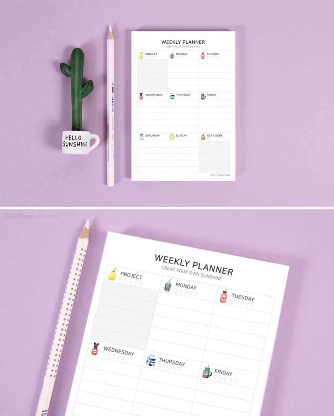 Weekly Planner Notepad / Weekly Plan Memo Pad / Notepads / Memo Pads ...