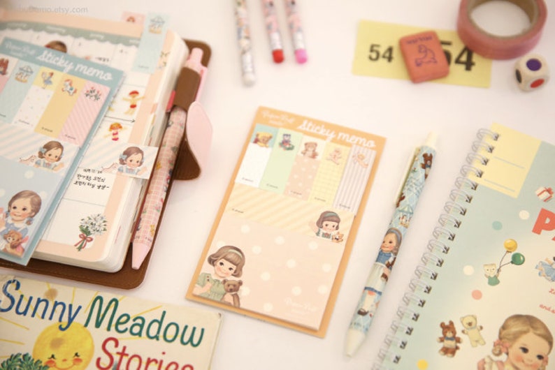 Paper Doll Mate Sticky Notes / Colorful Notepad / Memo Pad / - Etsy
