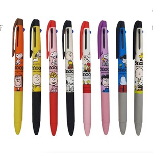 PEANUTS 0.5mm 3colors Ballpoint Pen 8types / Woodstock, Snoopy, Charlie ...