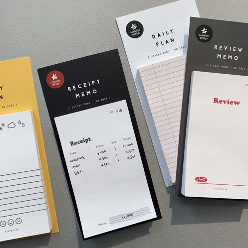 Daily Plan Sticky Notes receipt / Weekly Notepad / Notepads | Etsy