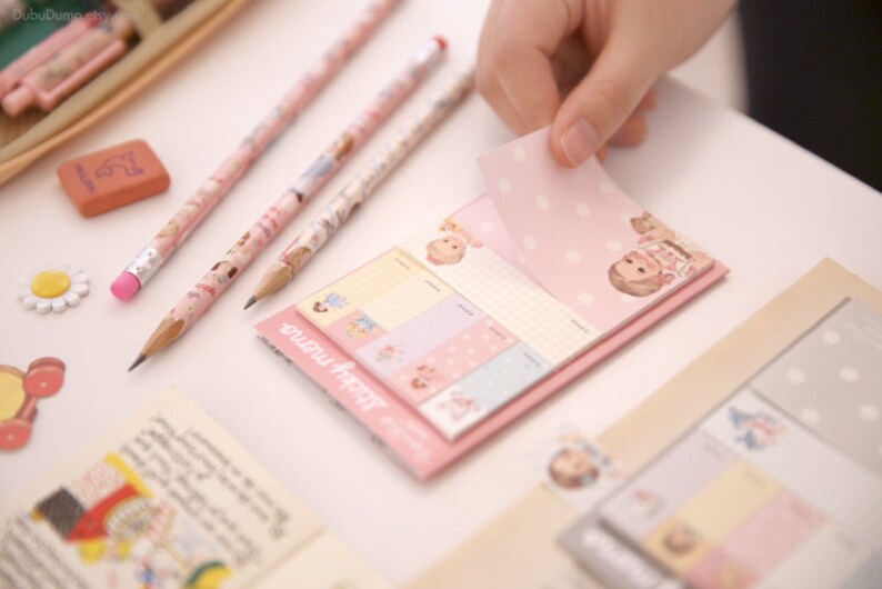 Paper Doll Mate Sticky Notes / Colorful Notepad / Memo Pad / - Etsy