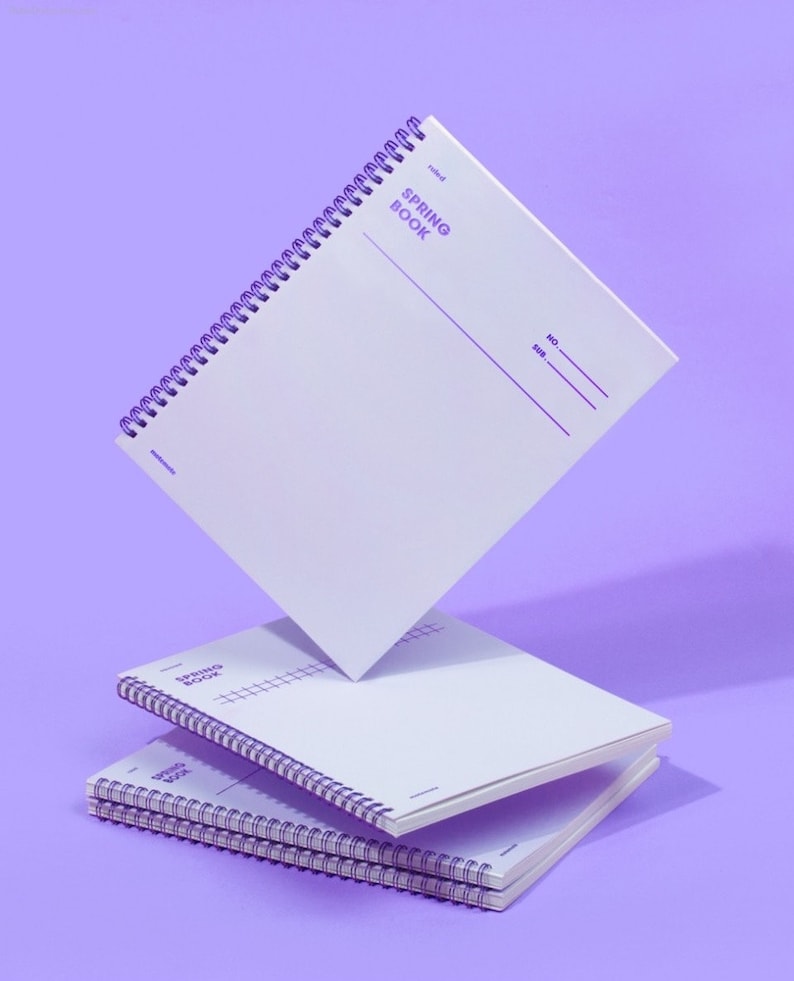 Spring Notebook L violet / Lined Notebook Grid Notebook | Etsy