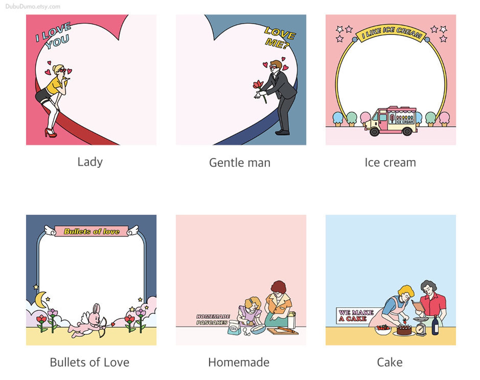 Sweet&love Notepad 6types / Heart Notepads / Colorful Memo - Etsy