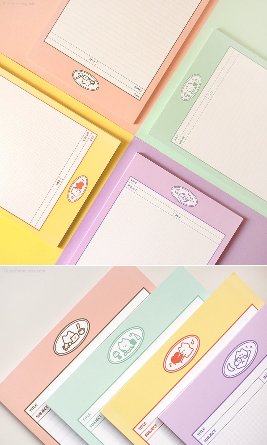 B5 Grid & Lined Notepads Cat8types / Kitty Notepad / Big | Etsy