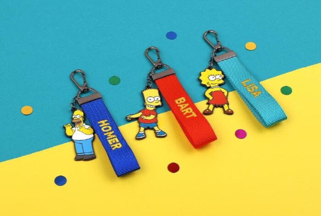 The Simpsons Strap Key Ring 3types / Simpson Key Chain / - Etsy