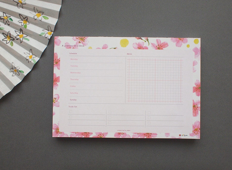 Floral Weekly Planner Notepad / Memo Pad / Planner / Bullet | Etsy