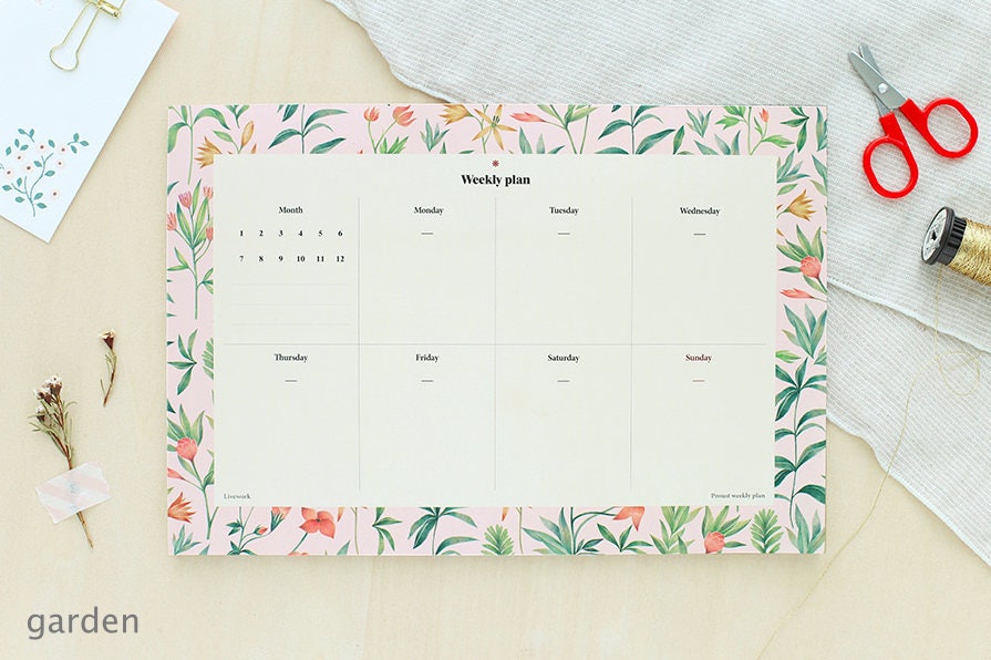 Weekly Notepad / Weekly Planner Memo pad / Diary / Journal / | Etsy