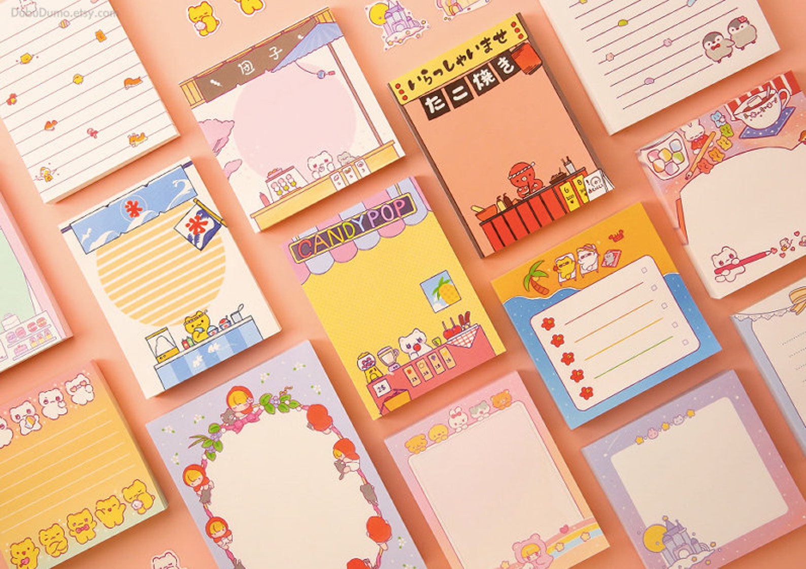 Memo Pad motion / Colorful Notepads / Scrapbooking / - Etsy