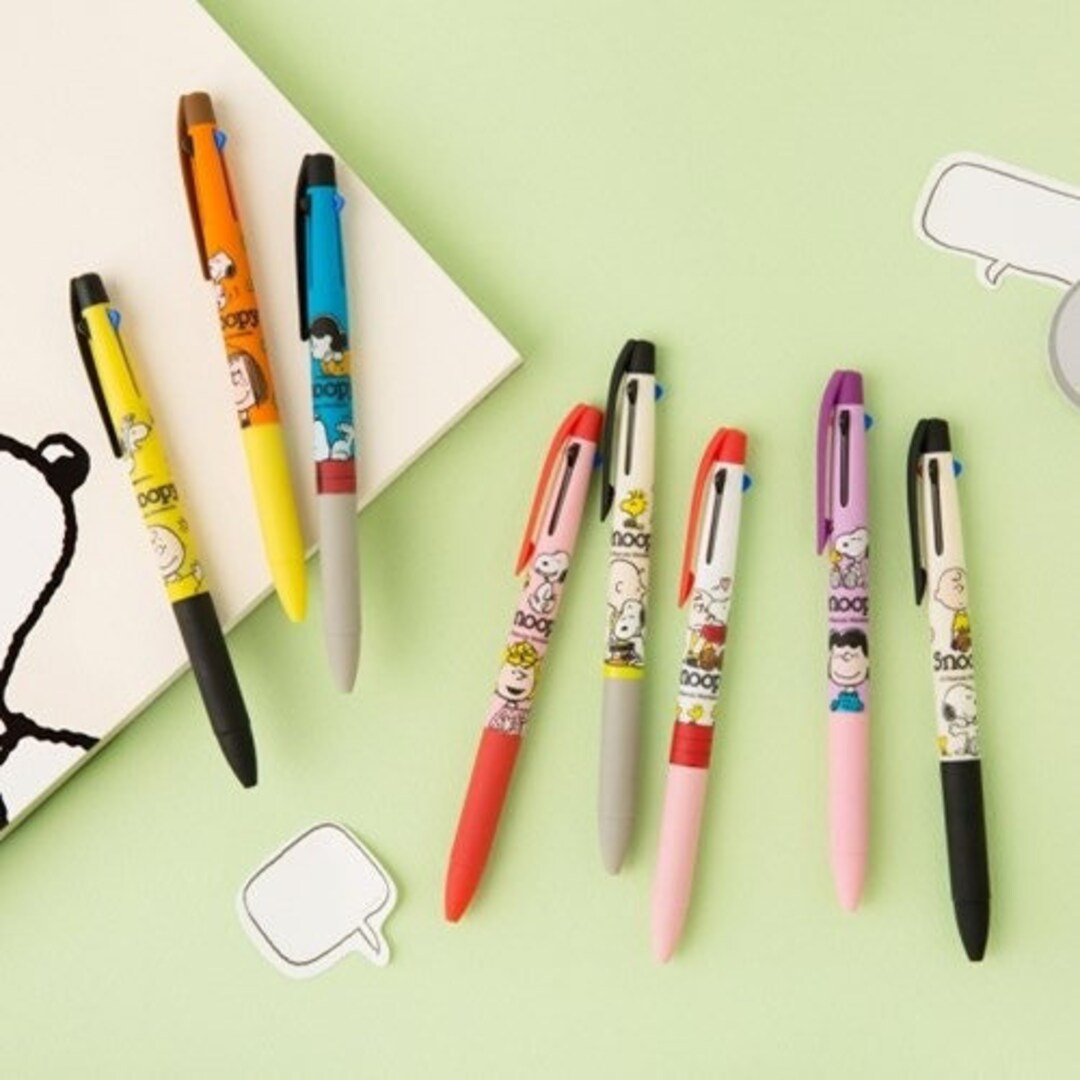 PEANUTS 0.5mm 3colors Ballpoint Pen 8types / Woodstock, Snoopy, Charlie ...
