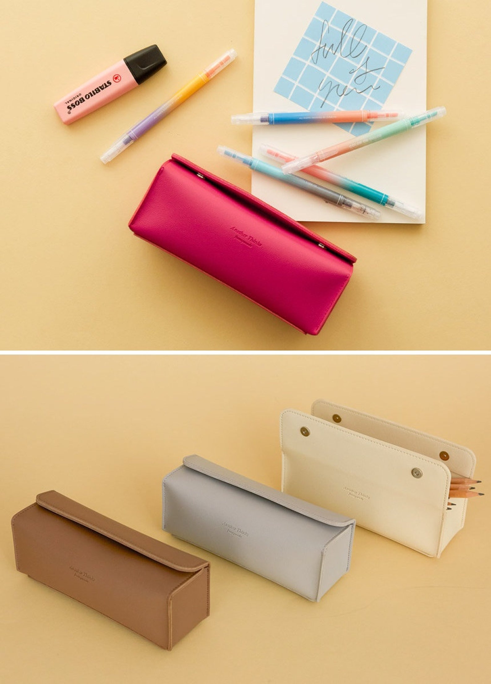 Square Pencil Case 8colors / Pen Case / Pencil Pouch / Pen - Etsy